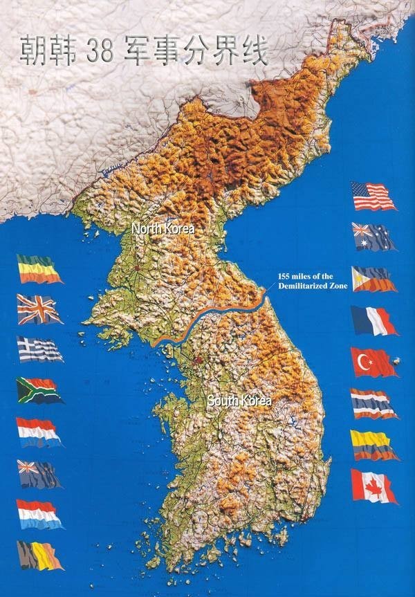 三八线地图高清版大图-千图网